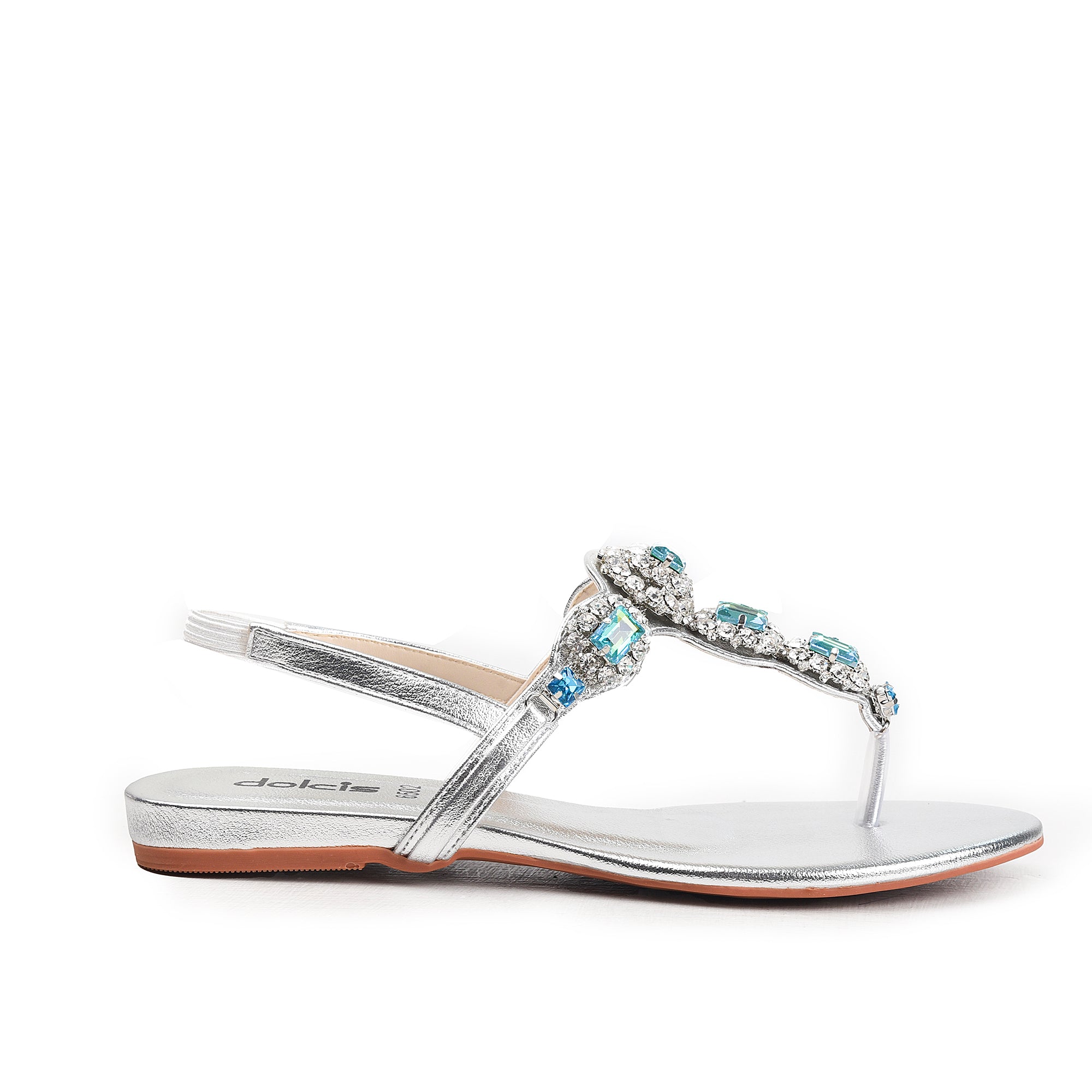 Silver Sleek Slip Flat Slippers |248H-S – Dolcis - Women’s Shoes, Bags ...