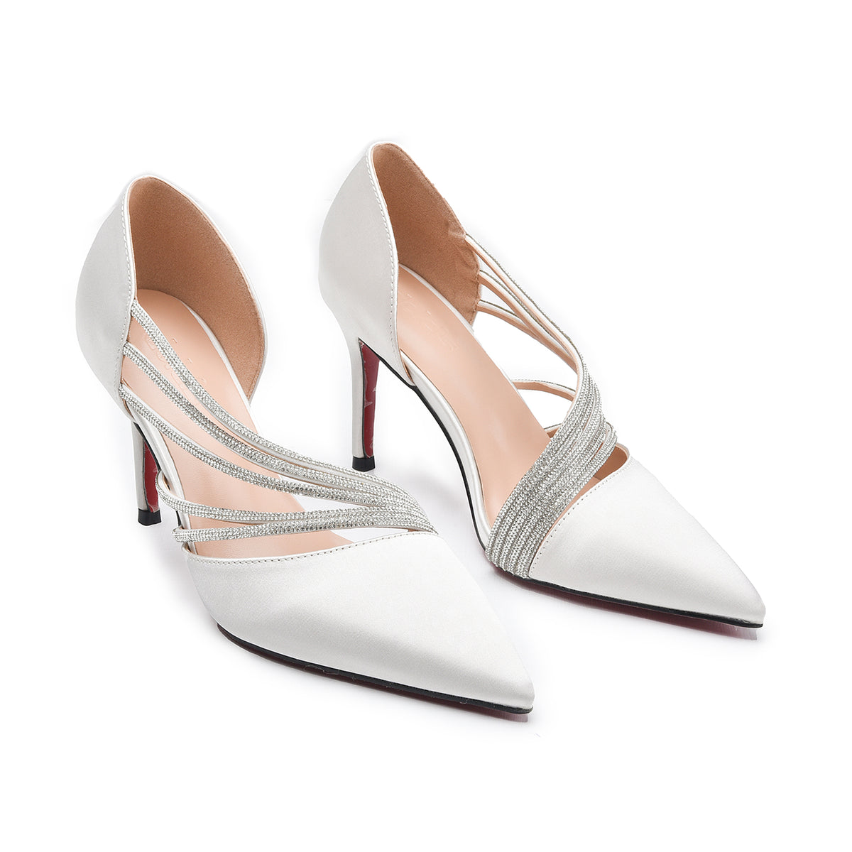 Elegant White Strappy High Heel Pumps | 411N-W Dolcis – Dolcis - Women ...