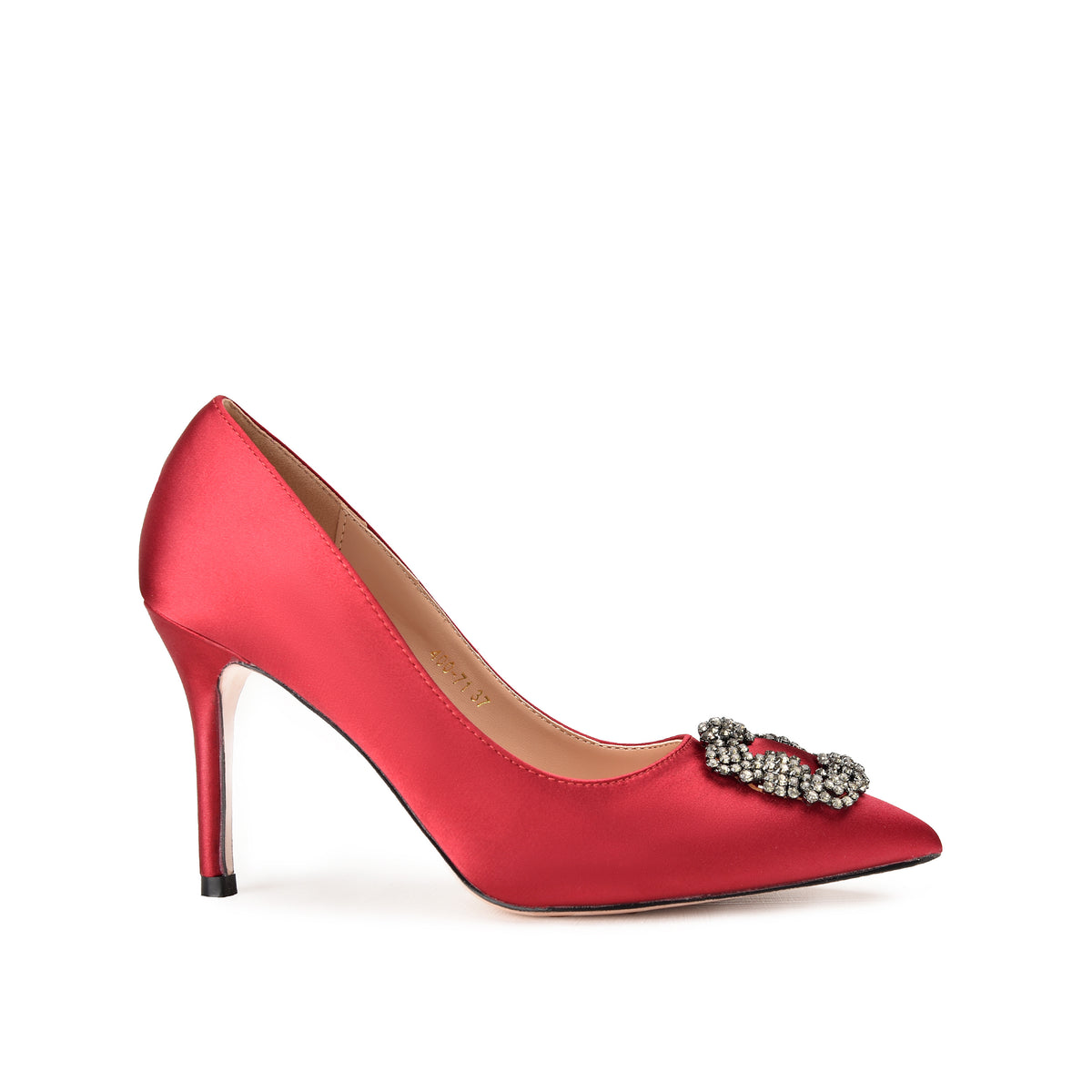 Chic Red Satin Pumps with Brosch Embellishment | 472L-M Dolcis – Dolcis ...