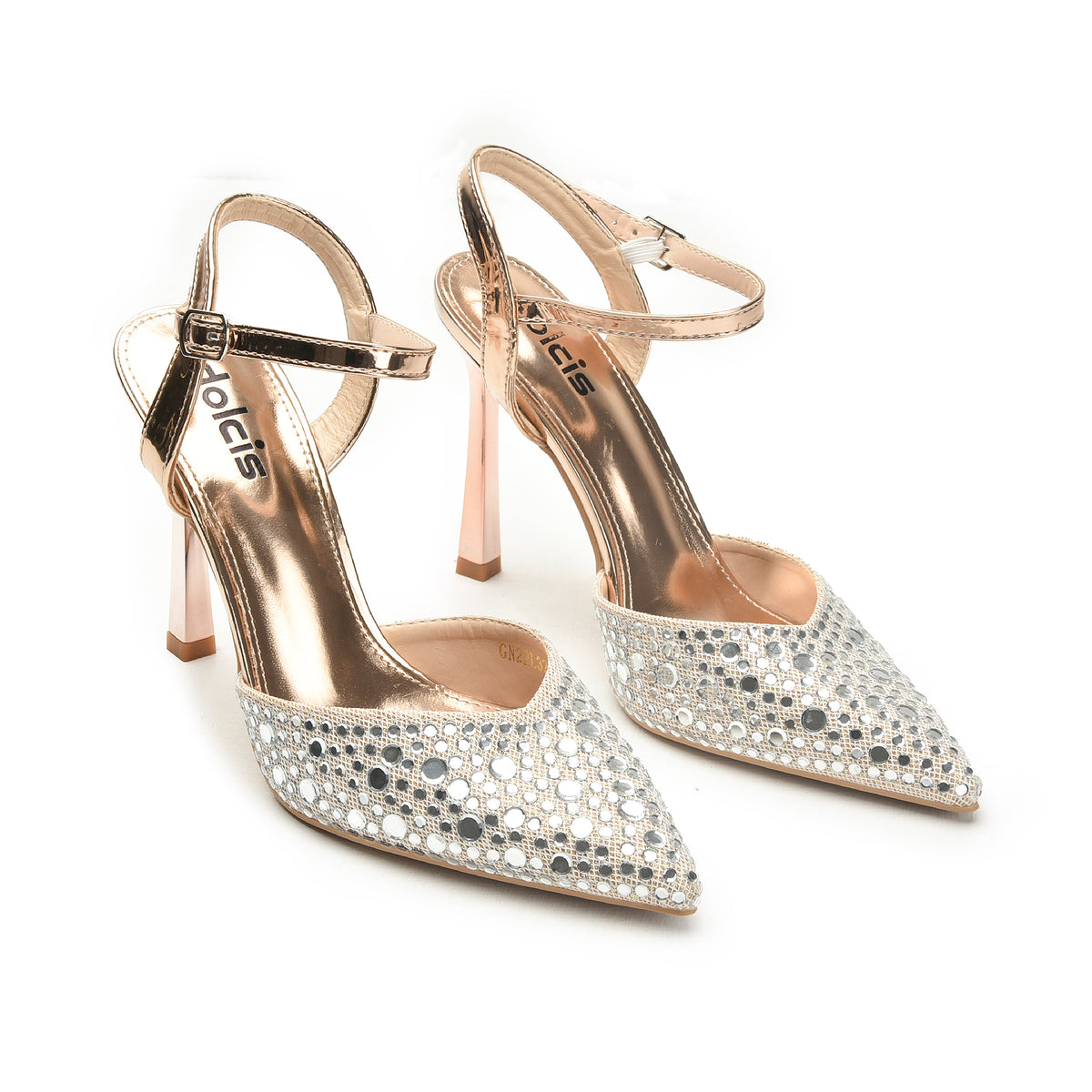 Stunning Rose Gold and Silver Embellished Heels | 442N-PX Dolcis ...